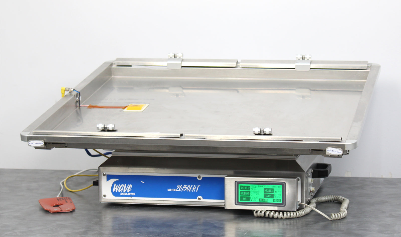 GE Wave Bioreactor 20/50EHT Rocker O2 In Air In with 50L Heated Holder