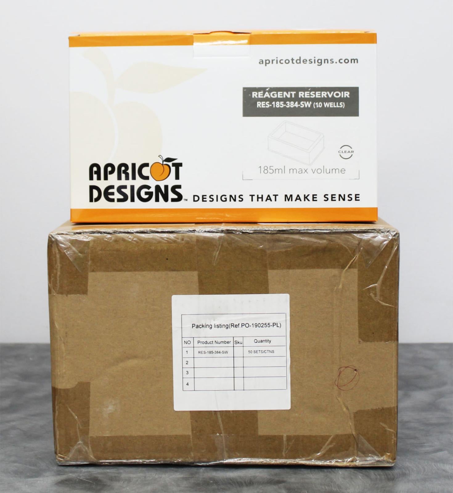 Apricot Designs Reagent Reservoirs 185mL RES-185-384-SW Case Pack 5 Bo