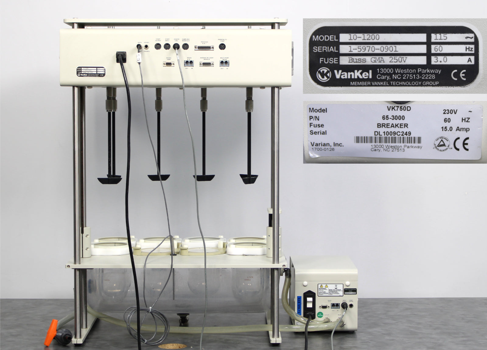 Varian VanKel VK7000 Dissolution Bath System with VK750D Heater Circul