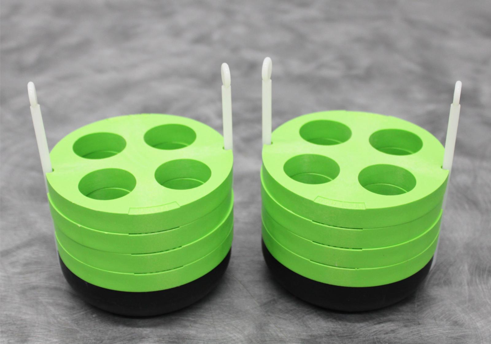 x2 Beckman Coulter 4x50mL Swing Bucket GH-3.8 Rotor Tube Adapters 3453