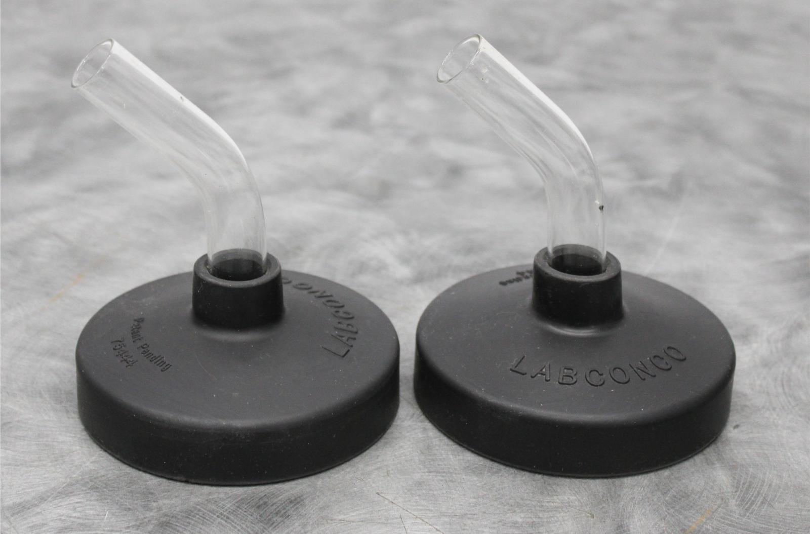 x2 Labconco Freeze Dryer Flask Tops 75444 with 45-Degree Glass Adapter