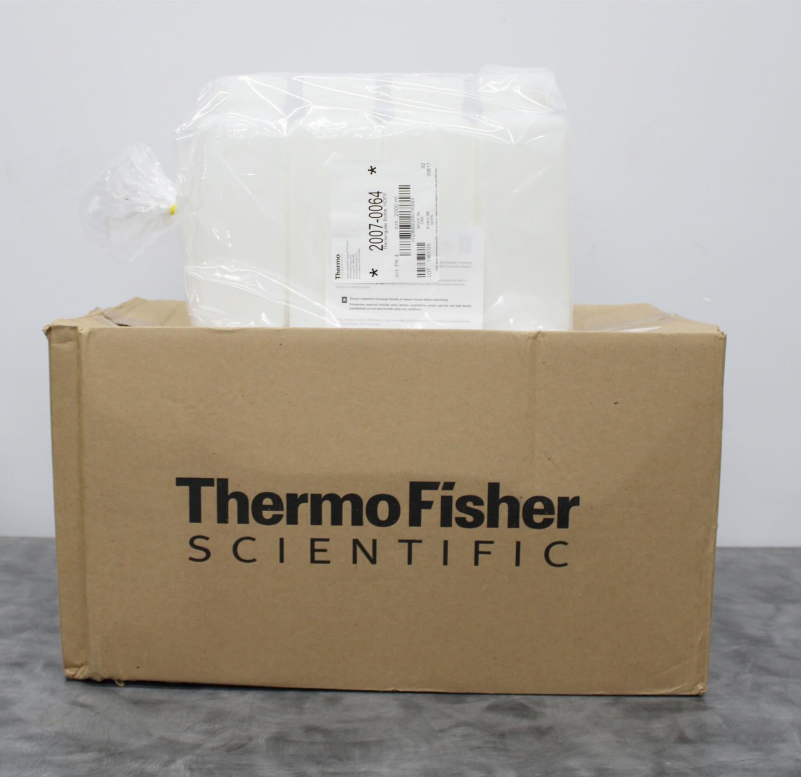 x12 Thermo Scientific Nalgene Rectangle HDPE Bottles with Screw Cap 2L
