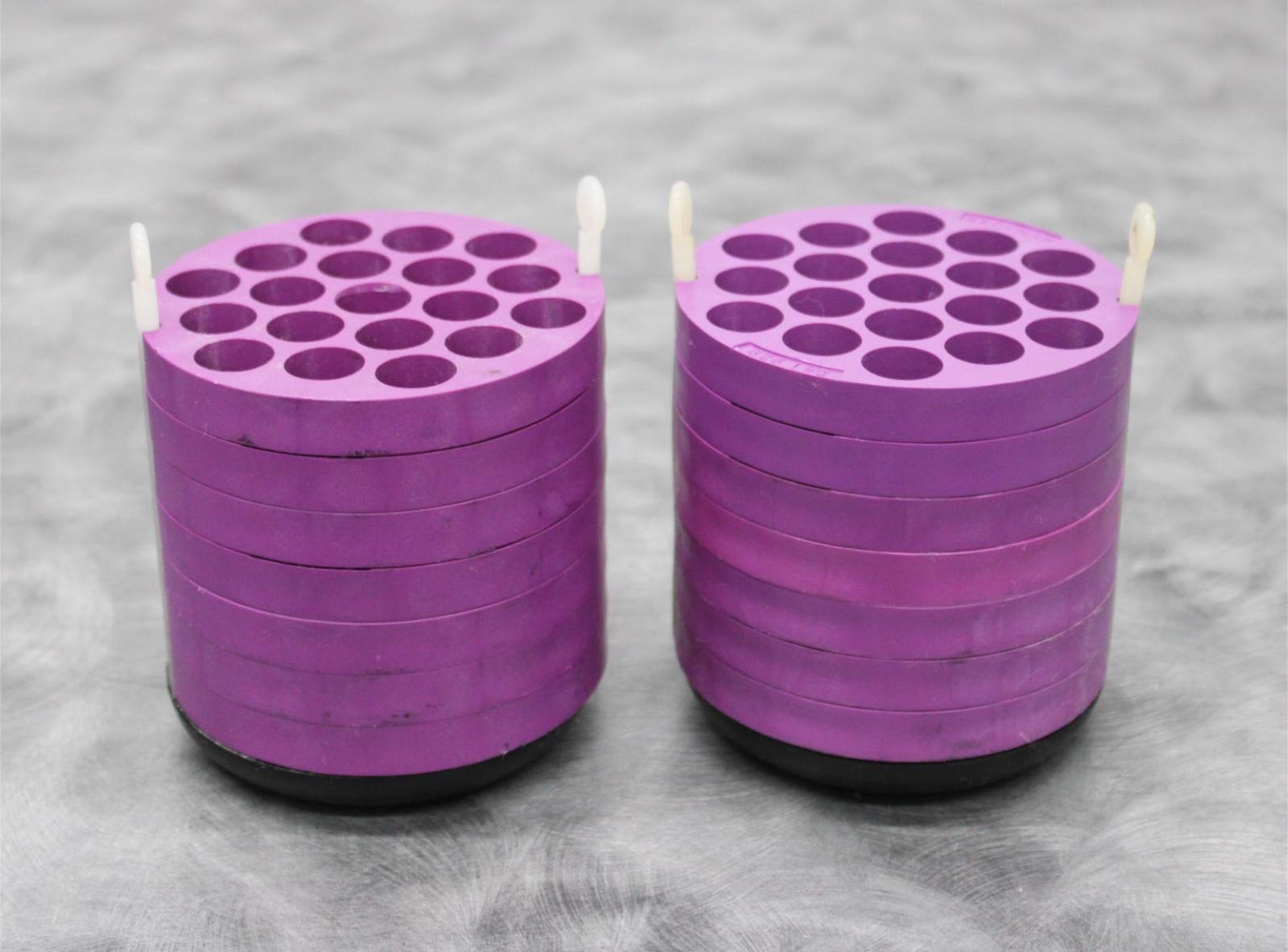 x2 Beckman Coulter Centrifuge Rotor 19x12mL Tube Adapters 7-Disc