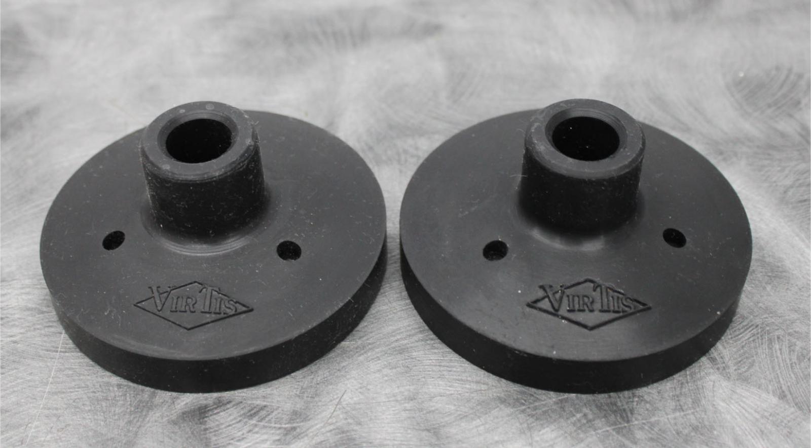 x2 VirTis Wide Mouth Freeze Drying Flask Snap On Lids 3.875in Diameter