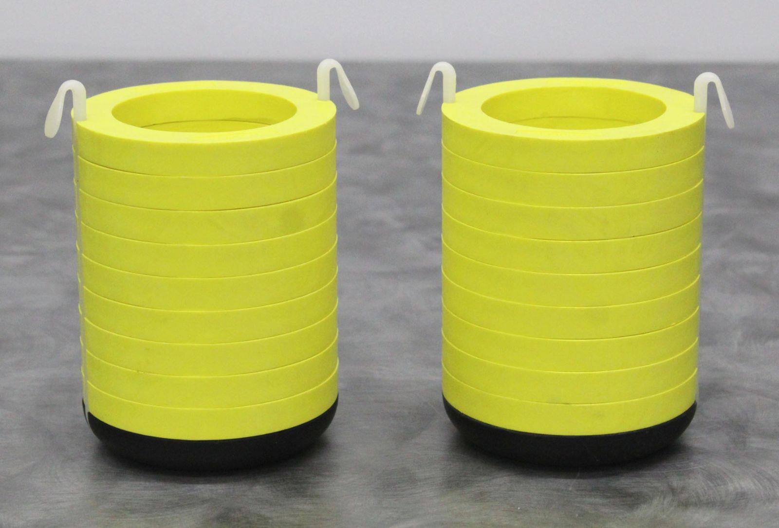 Lot of 2 Beckman 339097 Yellow 9-Disc Swing Bucket Rotor Adapters 1x50